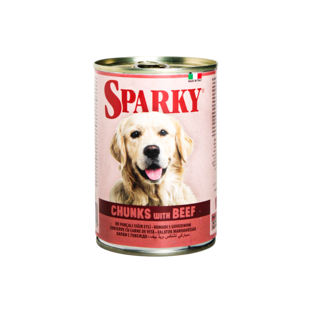Sparky Chunks With Beef Can Dog Food 🐕 415g – Famedix Pharmacy
